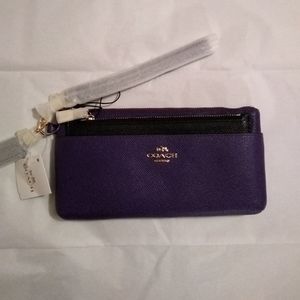 Coach | Bags | Coach Embossed Textured Wristlet Wzip Pouch | Poshmark